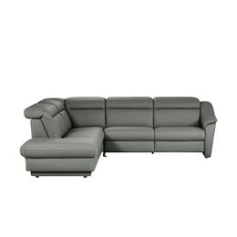 himolla Ecksofa Leder 9707 ¦ grau ¦ Maße (cm): B: 275 H: 84 T: 245