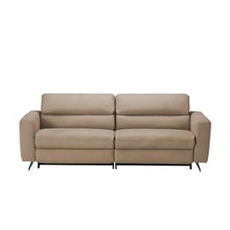 Hukla Ledersofa Carisma ¦ beige ¦ Maße (cm): B: 218 H: 82 T: 96