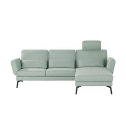 Höffner Ecksofa mit Funktion Twister ¦ grün ¦ Maße (cm): B: 275 H: 93 T: 191