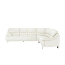 Höffner Ecksofa aus Echtleder Maranello ¦ weiß ¦ Maße (cm): B: 295 H: 87 T: