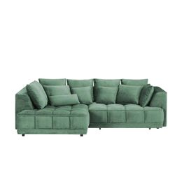 switch Ecksofa aus Samt Tiga ¦ grün ¦ Maße (cm): B: 285 H: 88 T: 205