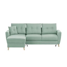 Höffner Ecksofa Carla ¦ grün ¦ Maße (cm): B: 230 H: 93 T: 159