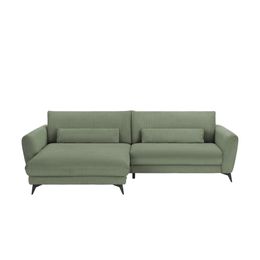 Höffner Ecksofa Cordstoff Amina ¦ grün ¦ Maße (cm): B: 288 H: 81 T: 194