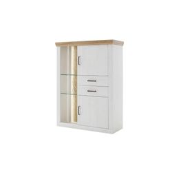 maison bleue Highboard Zara ¦ weiß ¦ Maße (cm): B: 106 H: 142 T: 40