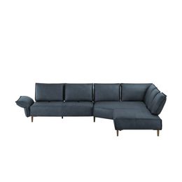 W.Schillig Ecksofa aus Echtleder Bonnie ¦ blau ¦ Maße (cm): B: 341 H: