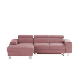 U.N.O uno Ecksofa Los Angeles ¦ rosa/pink ¦ Maße (cm): B: 244 H: 72 T: 166