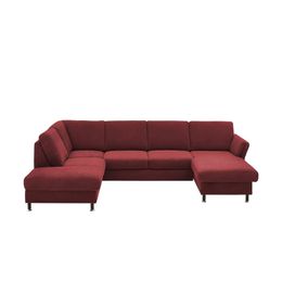 meinSofa Wohnlandschaft aus Flachgewebe Veit ¦ rot ¦ Maße (cm): B: 30