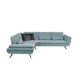 Höffner Ecksofa Luca ¦ blau ¦ Maße (cm): B: 314 H: 88 T: 244