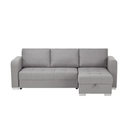 Höffner Ecksofa mit Schlaffunktion Nina III ¦ grau ¦ Maße (cm): B: 247 H: 88