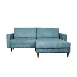 U.N.O uno Ecksofa trendiger Cordstoff Livorno ¦ blau ¦ Maße (cm): B: 221 H: