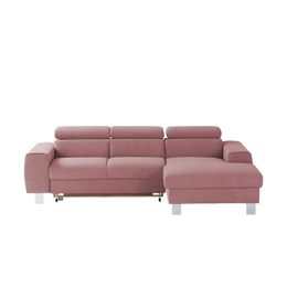 U.N.O uno Ecksofa Los Angeles ¦ rosa/pink ¦ Maße (cm): B: 244 H: 72 T: 166