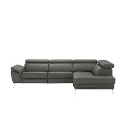 U.N.O uno Ecksofa Leder Dallas ¦ grau ¦ Maße (cm): B: 283 H: 74 T: 228