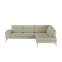 meinSofa Ecksofa aus Leder Dana ¦ grau ¦ Maße (cm): B: 269 H: 86 T: 2