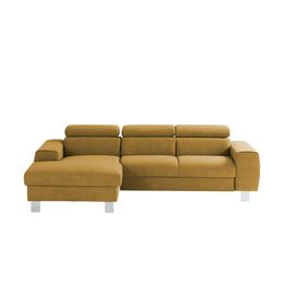 U.N.O uno Ecksofa Los Angeles ¦ gelb ¦ Maße (cm): B: 244 H: 72 T: 166