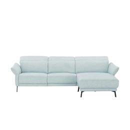 Wohnwert Ecksofa Leder Bellana ¦ blau ¦ Maße (cm): B: 285 H: 101 T: 1