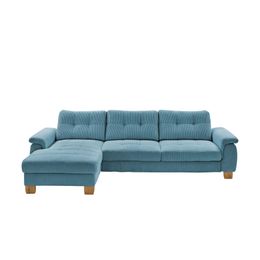 meinSofa Ecksofa aus Cord Suna ¦ blau ¦ Maße (cm): B: 316 H: 86 T: 1