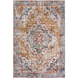 Teppich Hanse Home "Strozzi" Teppiche Gr. B: 140 cm 1 St., 8 mm, L: 200 cm, blau (beige,blau) Läufer, Orientalisch, Kurzflor, Wohnzimmer, Schlafzimmer, Esszimmer