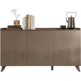 Sideboard Inosign "Tray, Breite 181, Kommode mit 3 Türen" Sideboards Gr. B/H/T: 181 cm x 99 cm x 42 cm, braun (bronzo, mercure nb holzstruktur) Top "Tablet", Push-to-open Funktion