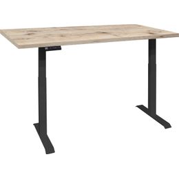 Mäusbacher Schreibtisch MÄUSBACHER "Big System Office" Tische Gr. B: 180 cm, schwarz (schwarz matt, sandeiche, sandeiche) Breite 180 cm, elektrisch höhenverstellbar