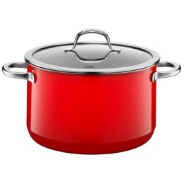 Fleischtopf Silit "Passion red, Kochtopf Induktion schneid- und kratzfest", rot, H:14,9cm Ø:24cm, Töpfe, für alle gänigen Herdarten geeignet, Made in Germany