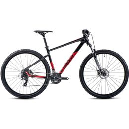 Mountainbike GHOST "Kato AL" Fahrräder Gr. 40cm, 27,5 Zoll (69,85cm), schwarz (rot-schwarz) für Damen und Herren, Kettenschaltung