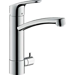 Küchenarmatur Hansgrohe "Focus M41" Armaturen Gr. H/T: 279 cm x 24,4 cm, silberfarben (chrom) 200 Geräteabsperrventil 1 Strahlart, chrom