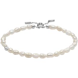 Armband Skagen "Schmuck Geschenk Edelstahl Armkette AGNETHE PEARL, SKJ1833040" Armbänder Gr. Edelstahl-Perlen, silberfarben (edelstahlfarben, weiß) Damen mit Süßwasserzuchtperle