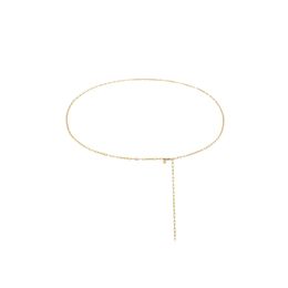 Bauchkette Elli Premium "Taillenkette Body Chain Gliederkette 925 Silber" Gr. 100cm, goldfarben (gold) Damen Bauchketten