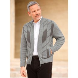 Strickjacke Marco Donati Gr. 60/62, grau (grau, meliert) Herren Strickjacken