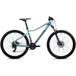 Mountainbike GHOST "Lanao 27.5 AL" Fahrräder Gr. 36cm, 27,5 Zoll (69,85cm), grün (lila-mint) für Damen und Herren, Kettenschaltung