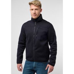 Fleecejacke Jack Wolfskin "KAMINFEUER JKT M" Gr. L (52), blau (schwarz, navy), Herren, Obermaterial: 100% Polyester; Kontrast: 100% Polyamid ; Futter: 100% Polyester, Jacken