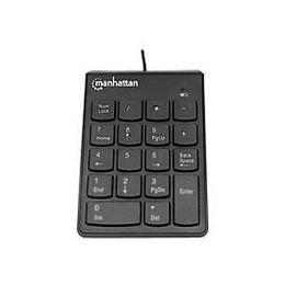 Manhattan Numeric Keypad, Wired, USB-A, 18 Full Size Keys, Black, Membrane Key Switches, Windows and Mac, Three Year Warranty, Blister - Tastenfeld - USB - Schwarz