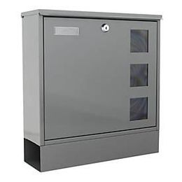 Rottner Briefkasten Postale, Wandmontage, Namensschlid/Postrolle/Sichtfenster, Zylinderschloss, 2 Schlüssel, Stahlblech, B 365 x T 120 x H 380 mm