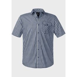 Schöffel Outdoorhemd SCHÖFFEL "Shirt Trattberg SH M", Herren, Gr. 50, Normalgrößen, grau (9180, grau), Oberstoff : 64% Baumwolle 33% Nylon 4% Elasthan, sportlich, V-Ausschnitt, Hemden