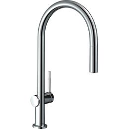 Küchenarmatur Hansgrohe "Talis M54" Armaturen Gr. H/T: 435 cm x 26,3 cm, silberfarben (chrom) 210 Ausziehauslauf 1 Strahlart