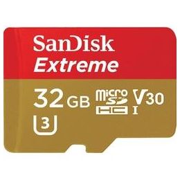 Sandisk Extreme microSDHC 32GB inkl. Adapter (173417) - High-Speed Speicherkarte für Actioncams, Drohnen & Smartphones