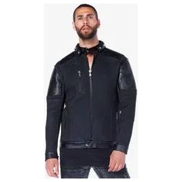 Cipo & Baxx Outdoorjacke CIPO & BAXX Gr. XL, schwarz Herren Jacken mit stylischem Ärmelbesatz