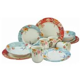 Kombiservice Creatable "Geschirr-Set Crimson" Geschirr-Sets Gr. 16 tlg., bunt (weiß, bunt) Service, abwechslungsreiches Rosendekor, 16 Teile, für 4 Personen