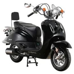 Mofaroller Alpha Motors "Retro Firenze", schwarz (schwarz, schwarz), Motorroller & Mofas, glänzend, im Retro-Look, B:85cm H:108,5cm L:189cm