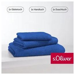 Handtuch Set s.Oliver "s. Oliver, besonders weich und saugfähig" Handtücher (Packung) Gr. 3 St., blau 1 Gästetuch 30x50 cm, Handtuch 50x100 Duschtuch 70x140 cm