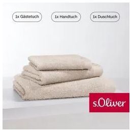 Handtuch Set s.Oliver "s. Oliver, besonders weich und saugfähig" Handtücher (Packung) Gr. 3 St., beige (natur) 1 Gästetuch 30x50 cm, Handtuch 50x100 Duschtuch 70x140 cm