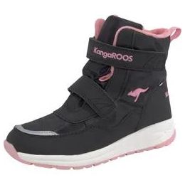 Winterstiefel Kangaroos "KP-Nala V Roostex" Gr. 39, schwarz (schwarz-rosa) Damen Schuhe Snowboots, Winterboots, Winterschuhe, wasserdicht mit Klettverschluss