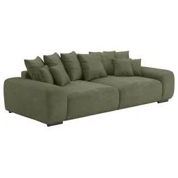 Big-Sofa Home Affaire "Sundance, B/T 302/137 cm" Sofas Gr. B/H/T: 310 cm x 92 cm x 141 cm, Cord, grün (stripes 8641 green) Dauerschläfer mit Hygiene-Topper und Transporttasche