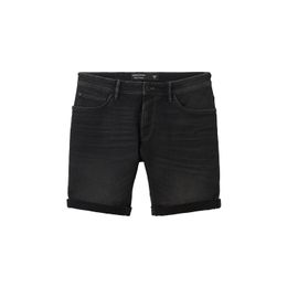 Tom Tailor Denim Herren Regular Jeans Shorts, schwarz, Uni, Gr. L