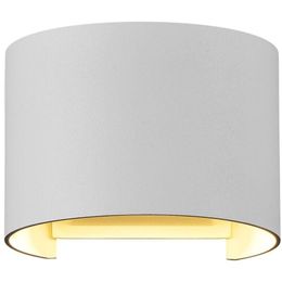 Licht-Erlebnisse Led Außenwandlampe Metall Up Down h: 9,5 cm IP54 Weiß 3000 k warmweißes Licht 400 lm Modern