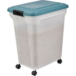 IRIS OHYAMA - Hundefutter Aufbewahrung mit Rollen, 45L/15kg, Blau, Luftdichte Futterbox, Trockenfutter, Futterbehälter, Für Hunde, Katzen,