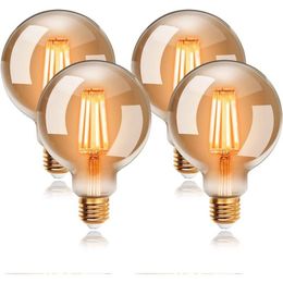 4 w Edison Vintage G80 LED-Leuchtmittel, Warmweiß 2200 k E27, entspricht 40 w Glühlampe, Retro-Glühlampe, Retro-Antik-Dekorationslampe, nicht