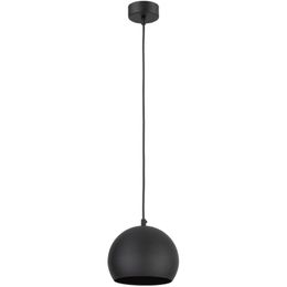 Licht-Erlebnisse Pendelleuchte Metall E27 rund d: 17 cm h: max. 150 cm Schwarz Kugelschirm Retro