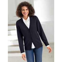 WITT Damen Strickjacke mit farblich abgestimmten Kn&ouml;pfen, schwarz, Gr&ouml;&szlig;e 38