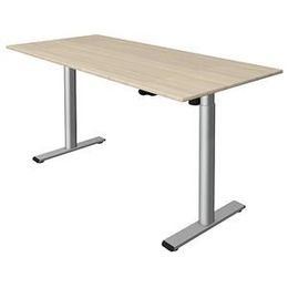 Kerkmann Move 1 base elektrisch höhenverstellbarer Schreibtisch ahorn rechteckig, T-Fuß-Gestell silber 160,0 x 80,0 cm